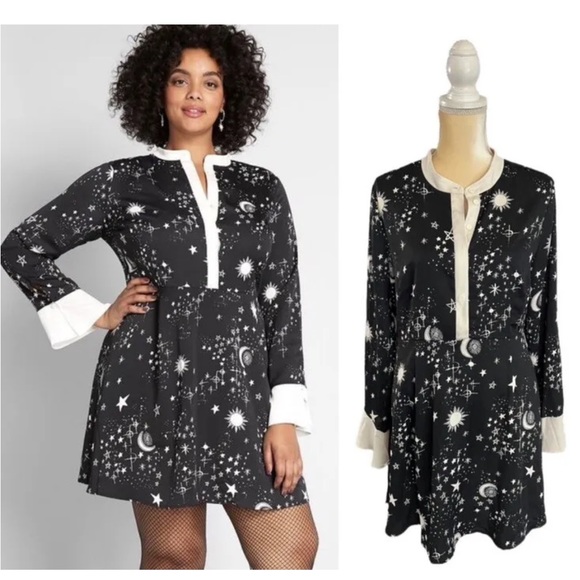 Modcloth | Dresses | New Modcloth Womens Black White Celestial Moon Sun ...